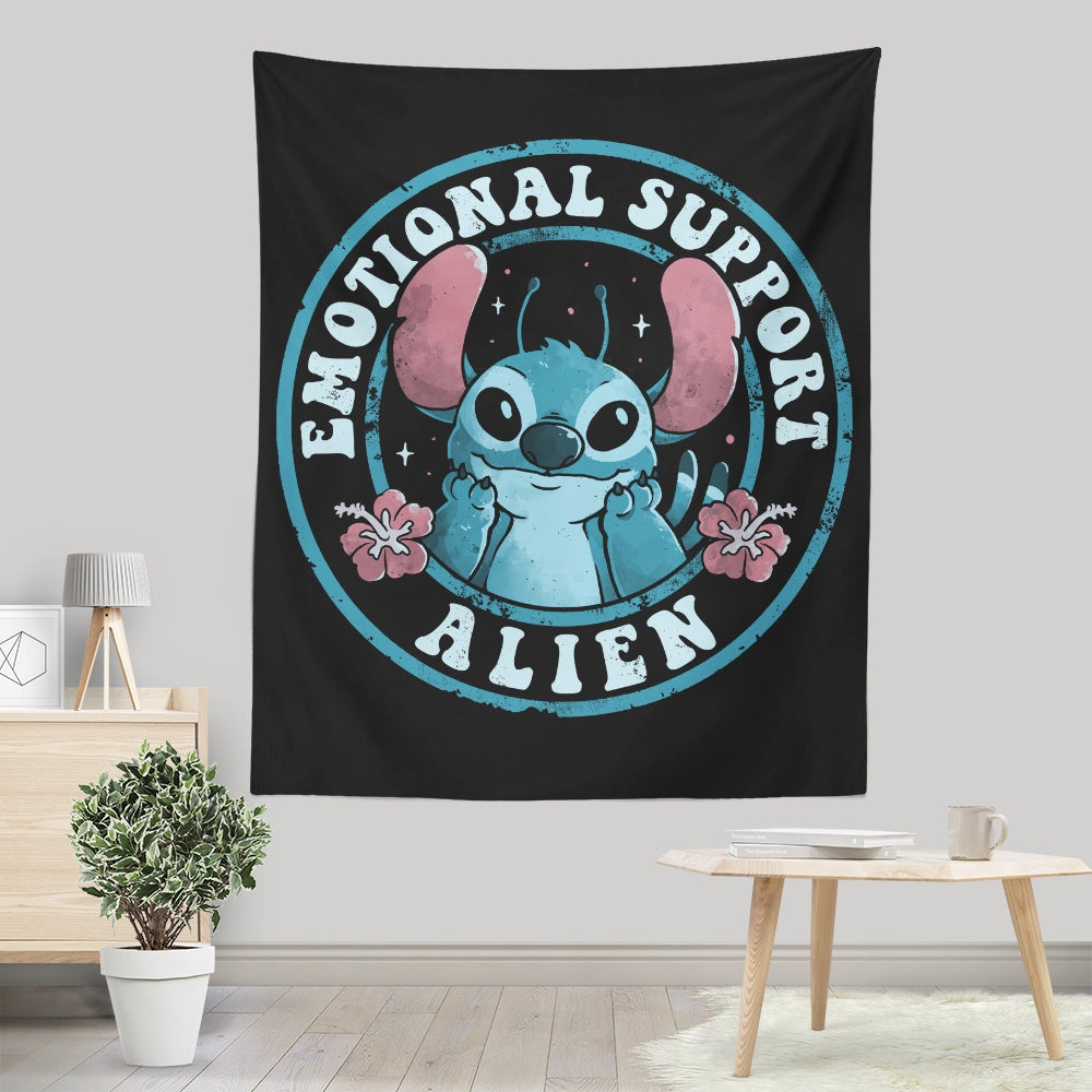 Emotional Support Alien - Wall Tapestry – Once Upon a Tee