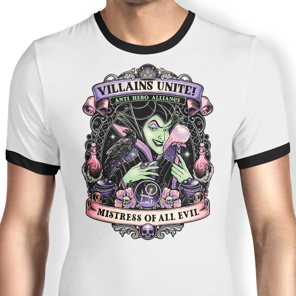 Mistress of All Evil - Ringer T-Shirt – Once Upon a Tee